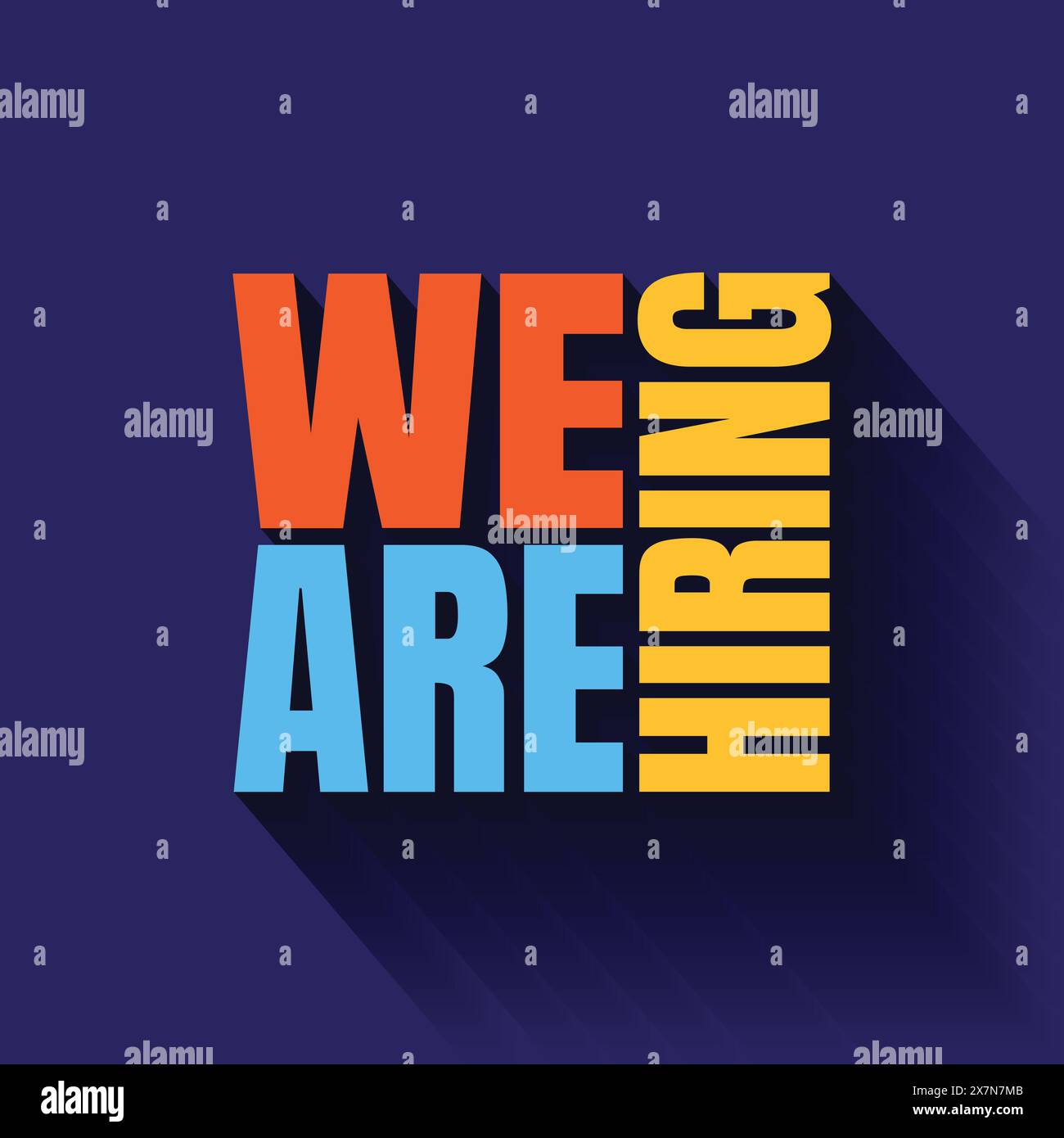 We are hiring 3d text logo for hunting employee. Colorful modern typography for hiring template ...