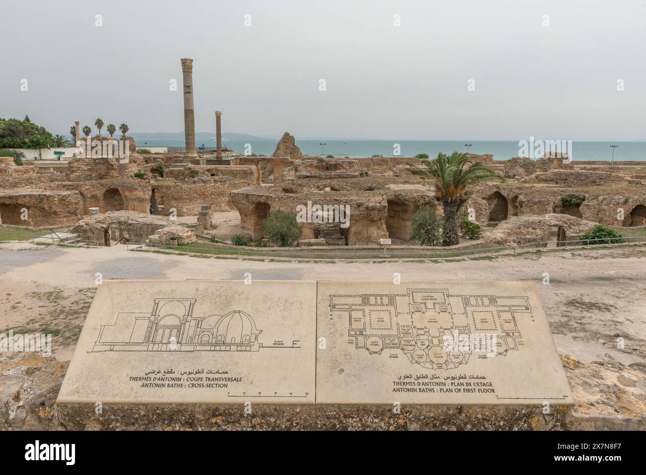 Carthage, Tunisia. 17th May, 2024. The archeaological ruins of Thermes d'Antonin, the thermal ...
