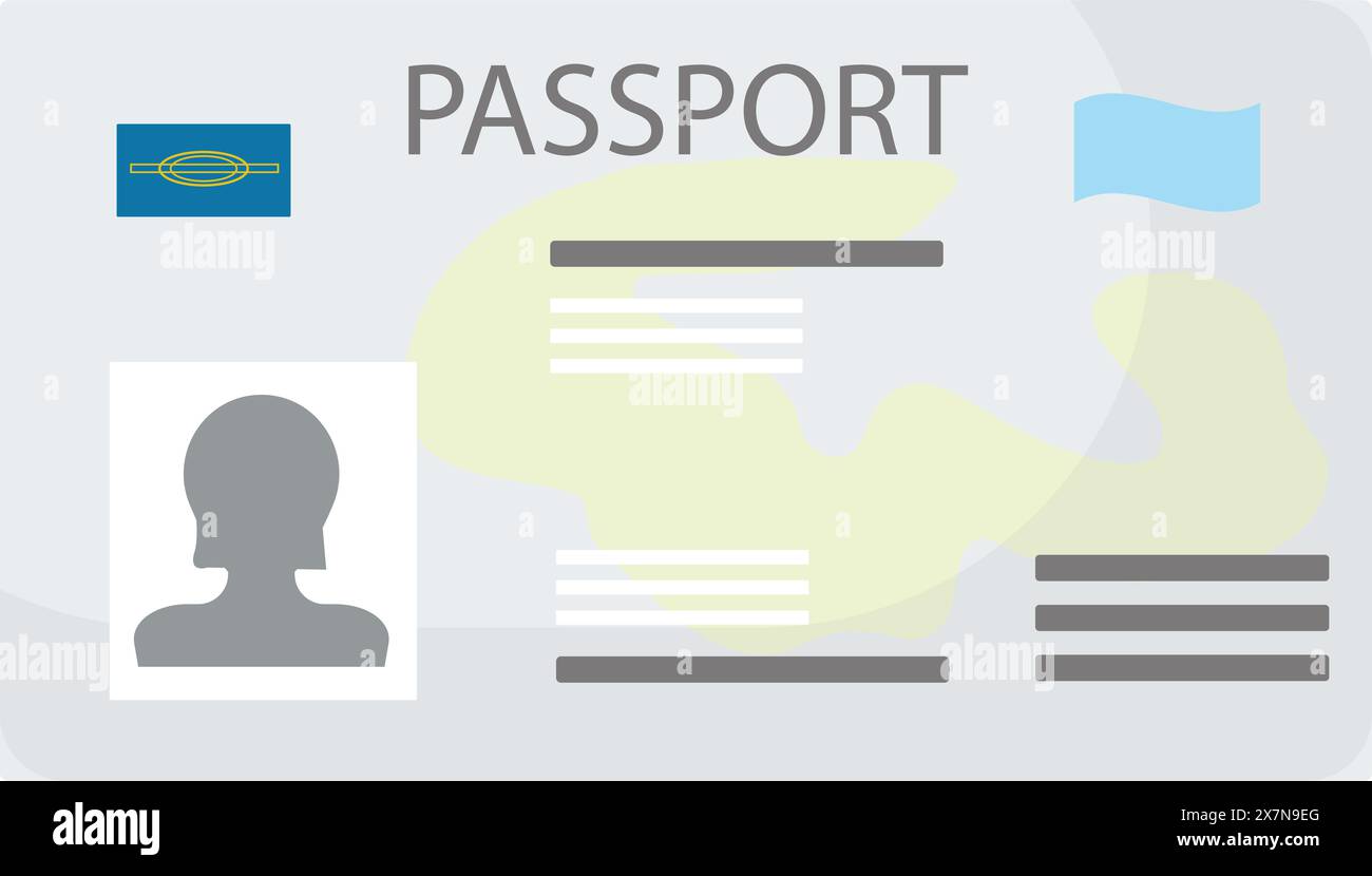 Flat design vector illustration of a generic passport with no ...