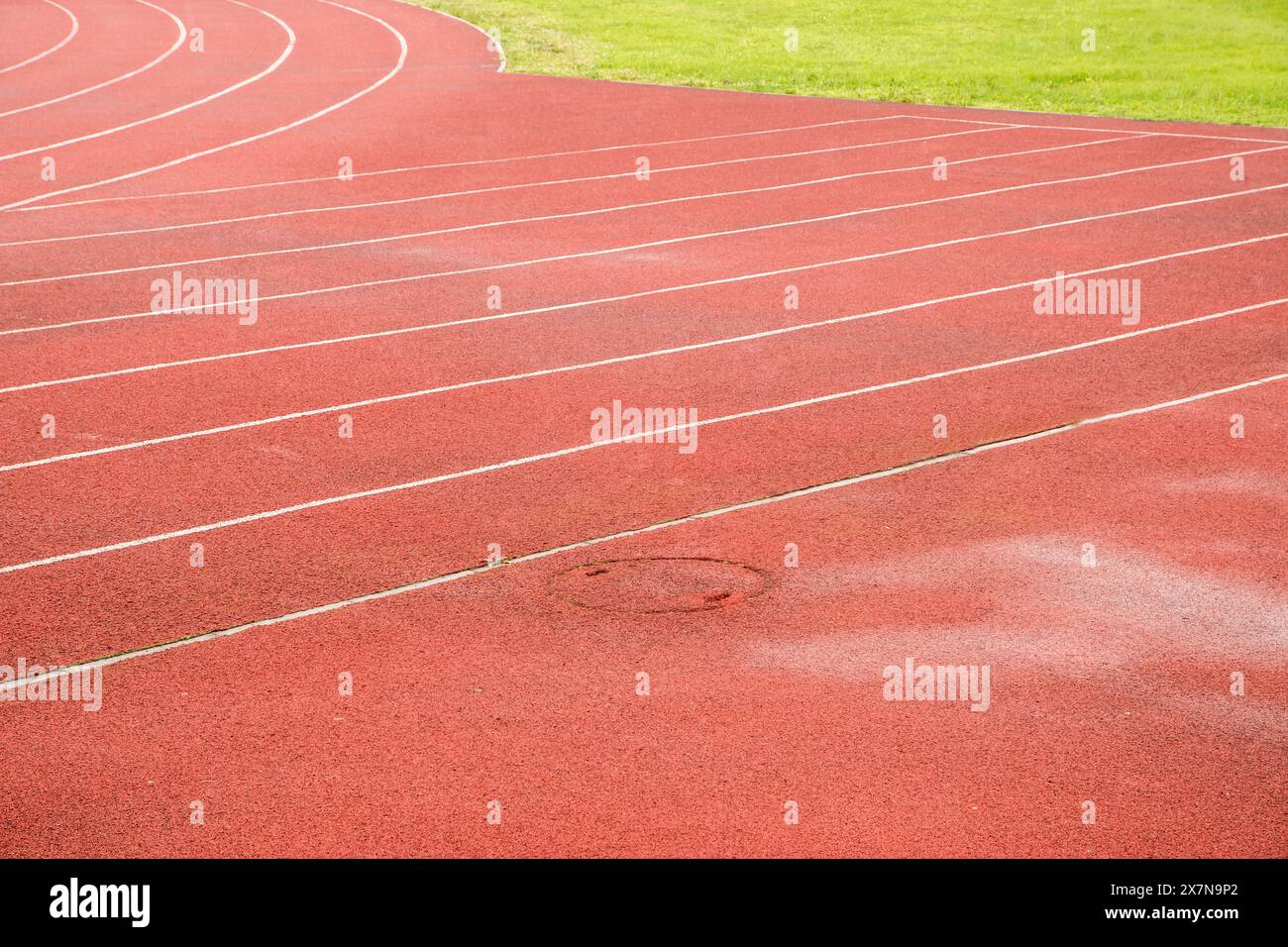 Track and field lines of running track in stadium Stock Photo - Alamy