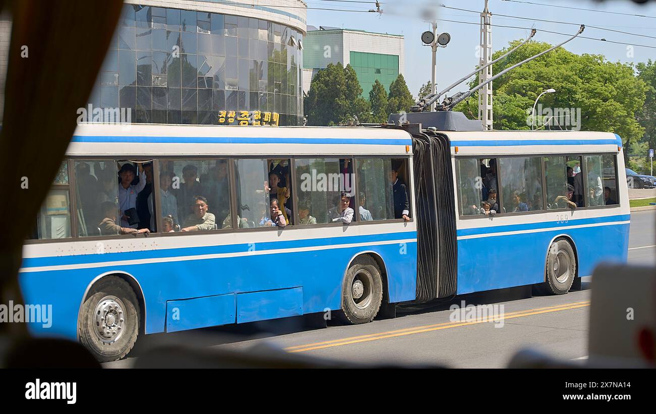 random passengers on Pyongyang public transport Stock Photo - Alamy