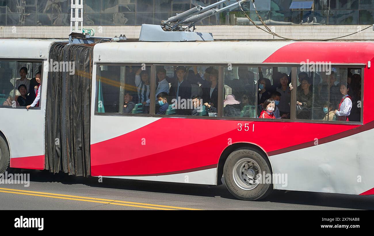 random passengers on Pyongyang public transport Stock Photo - Alamy