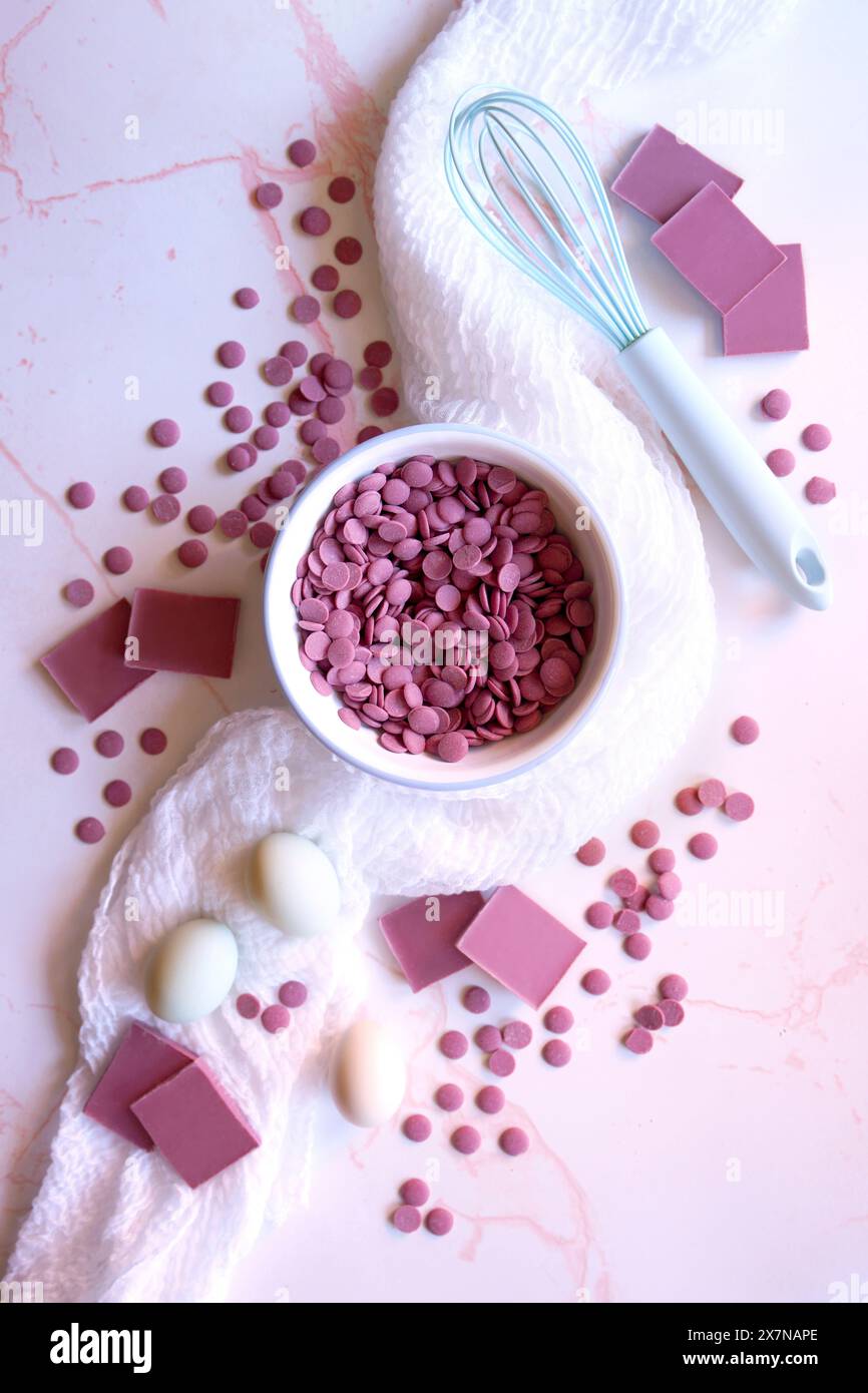 Ruby chocolate made from selected botanical cocoa bean varieties ...