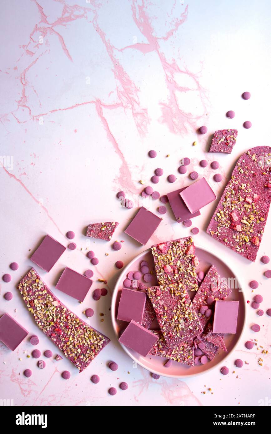 Ruby chocolate made from selected botanical cocoa bean varieties ...