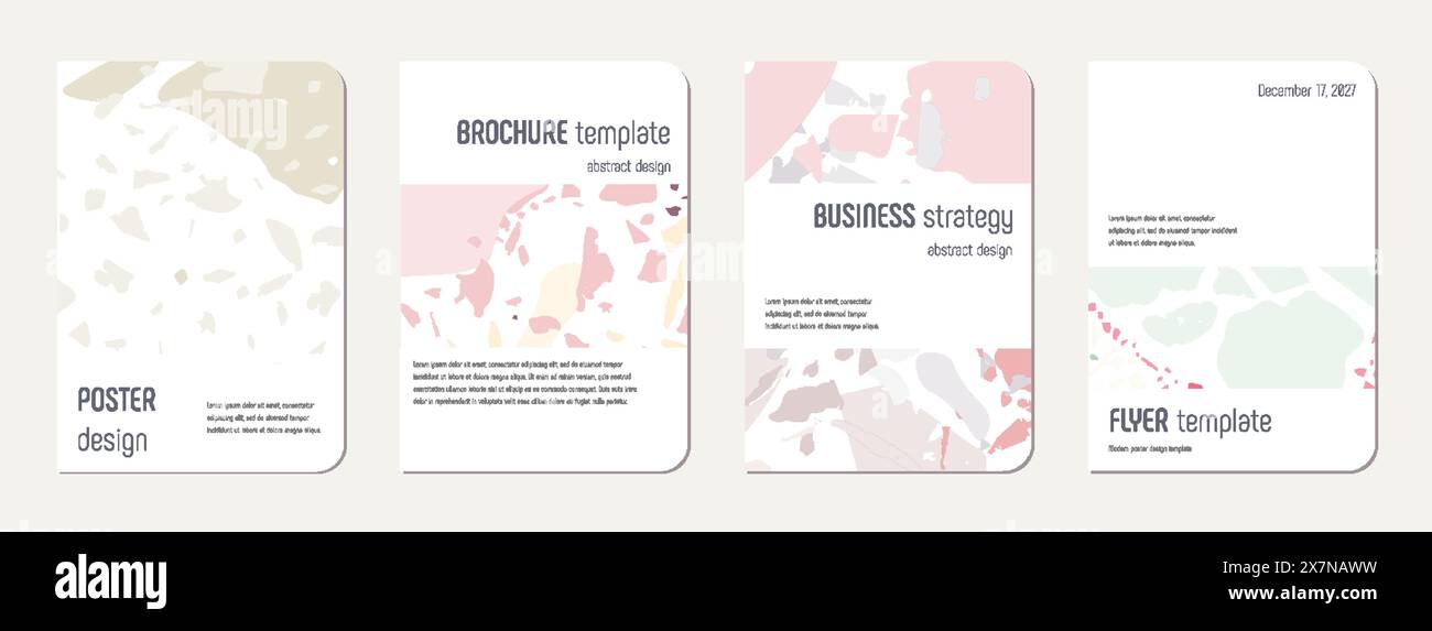 Notepad cover design. Terrazzo abstract background made of natural ...