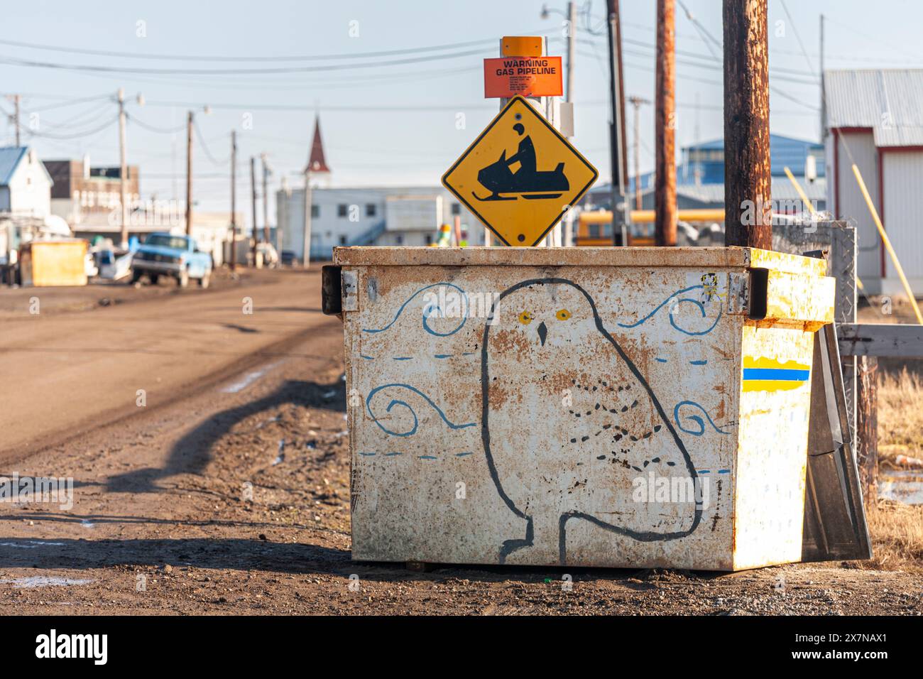Waste container, garbage, Barrow, Alaska, USA Stock Photo - Alamy