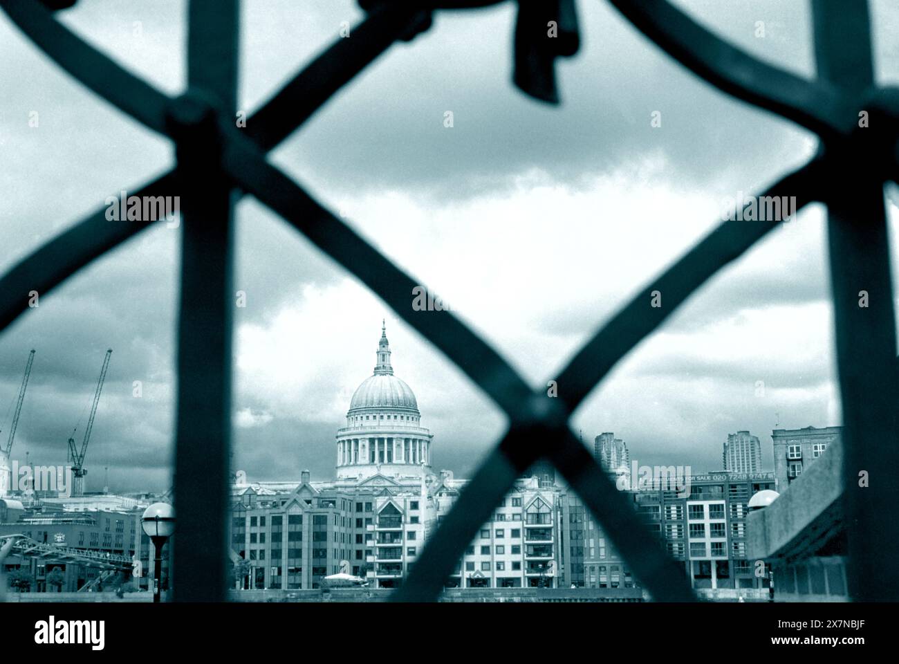England, London, Southwark, Bankside, Wrought Iron Gate of Shakespeare ...