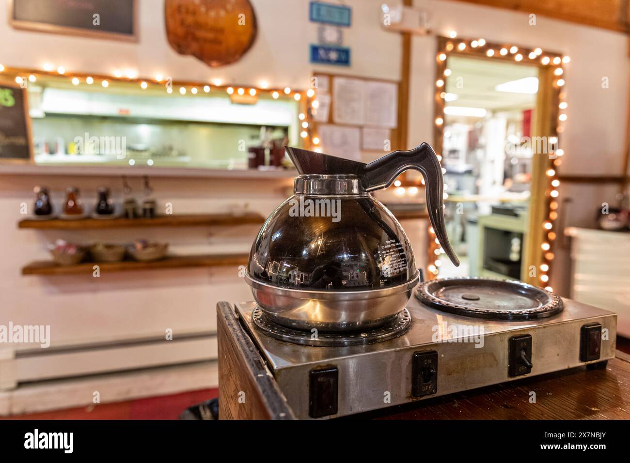 Interior photo of cozy restaurant, coffee, cafe, Coldfoot, Alaska, USA ...