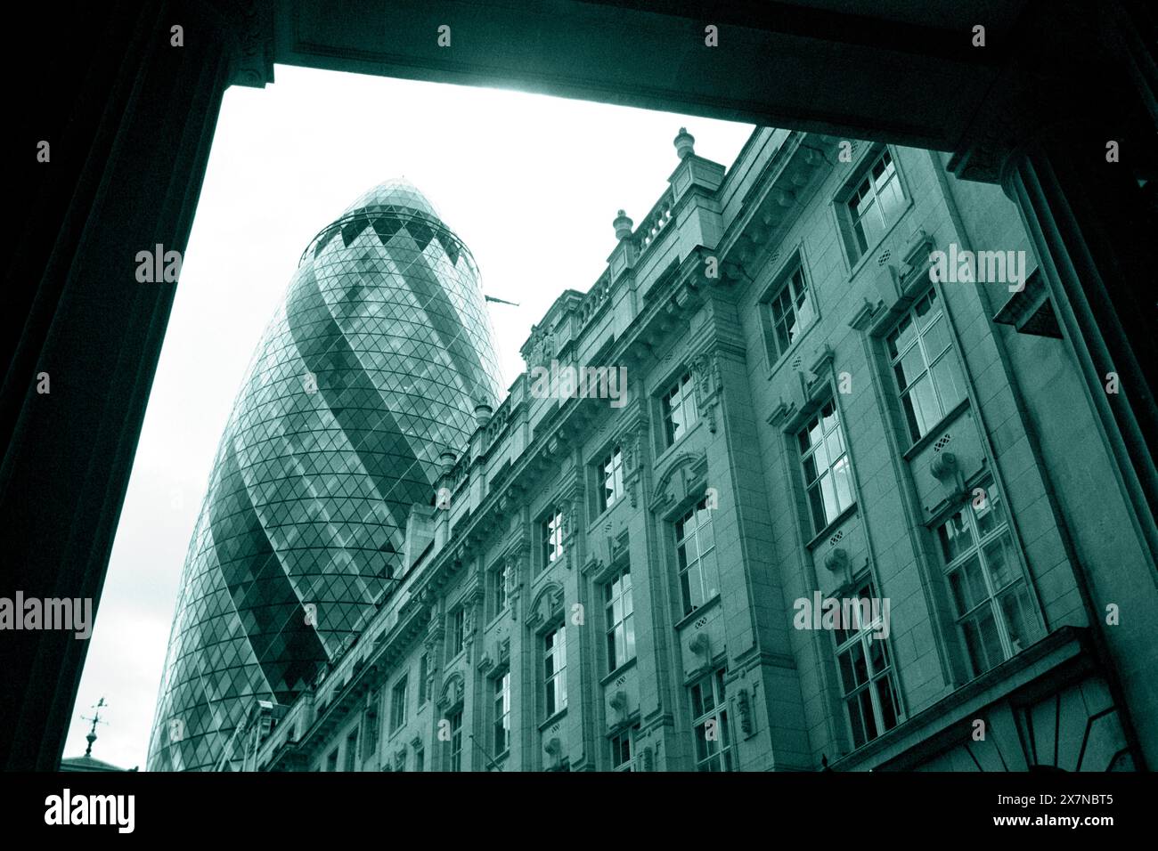 England, London, The Swiss Re building Gherkin, Sir Norman Foster ...