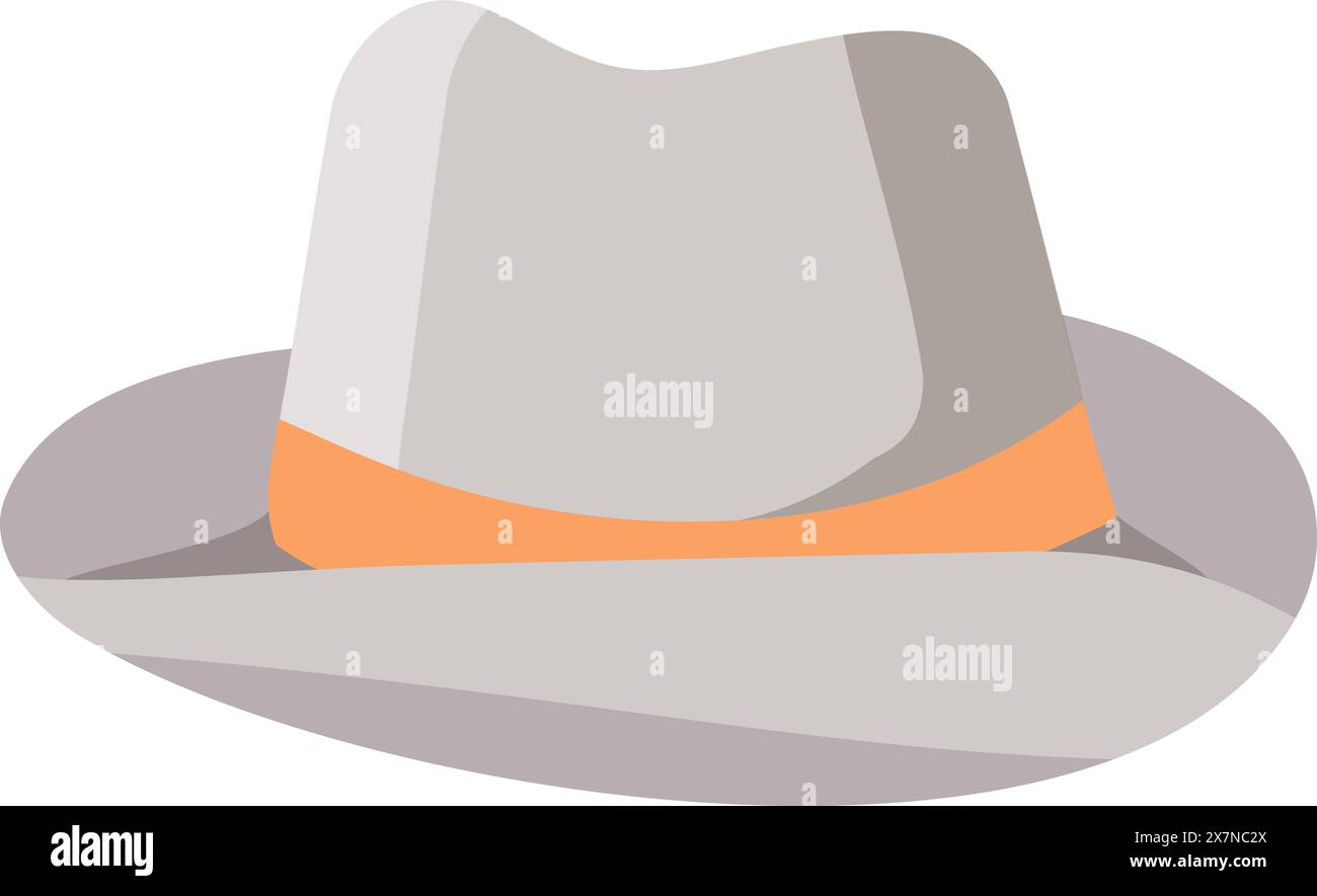 Classic fedora hat with orange band Stock Vector Image & Art - Alamy