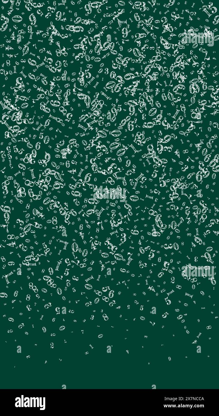 Flying digits and numbers. School math notebook cover. Back to school ...