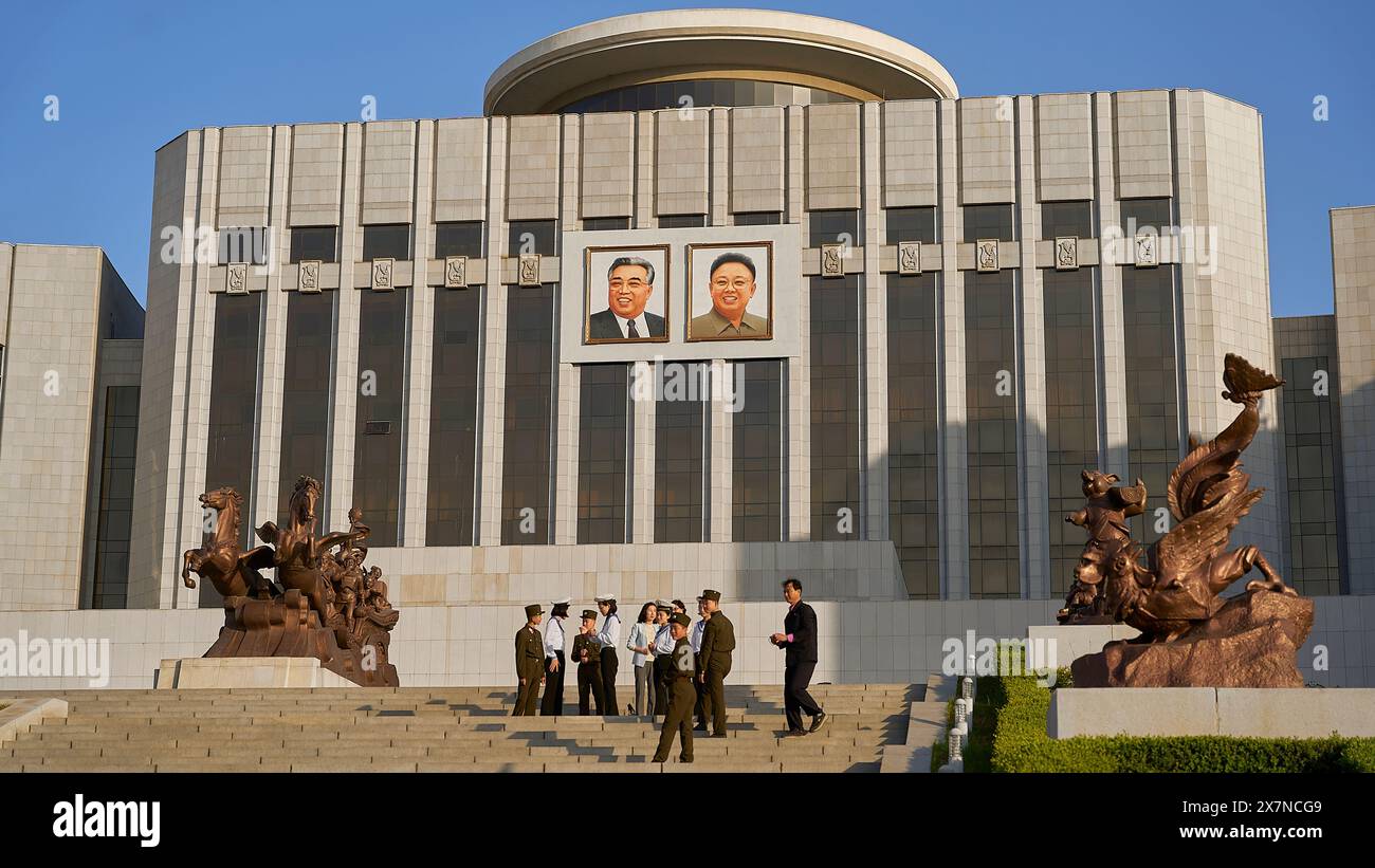 Pyongyang, North Korea, the facade of Mangyongdae Schoolchildren’s ...