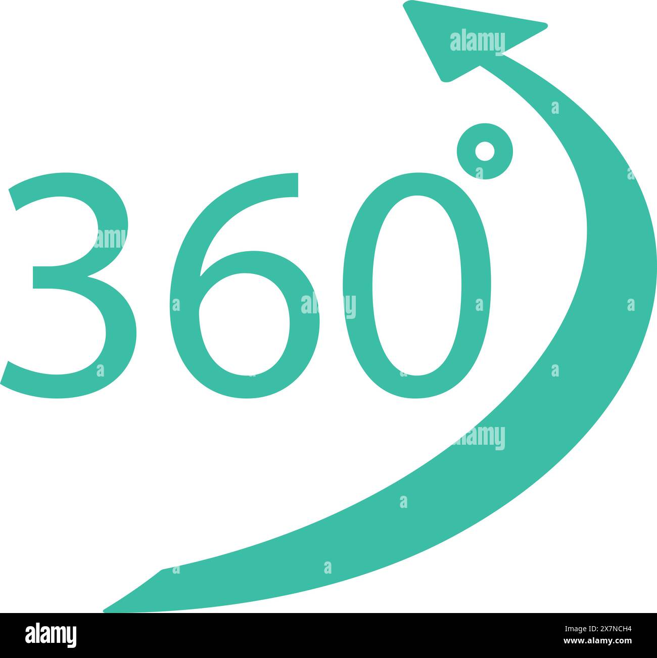 Vector icon of a stylized arrow forming a 360degree loop, representing ...