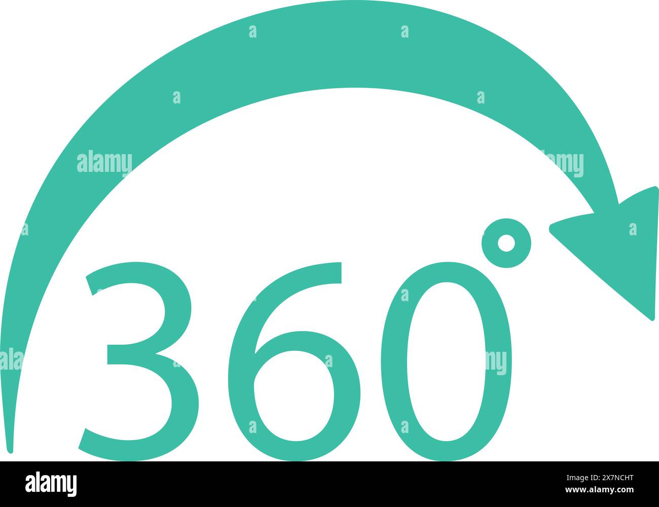 Turquoise 360 Degree Rotation Arrow Icon Isolated On White Background Stock Vector Image And Art