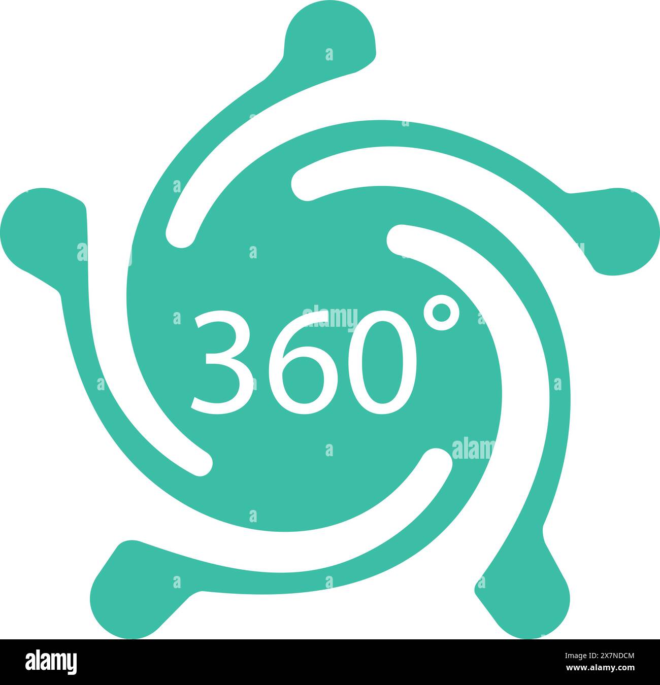 Turquoise logo illustrating the concept of complete 360degree service ...