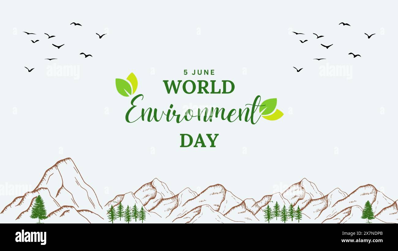 Creative Concept of World Environment Day On White Background. Vector ...