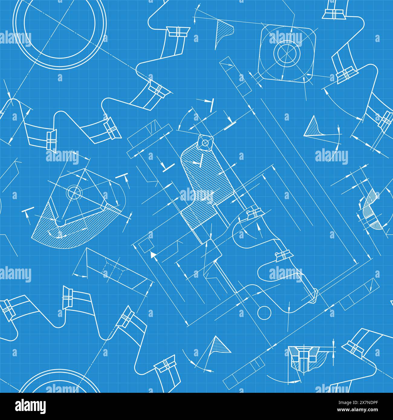 Mechanical engineering drawings on blue background. Cutting tools ...