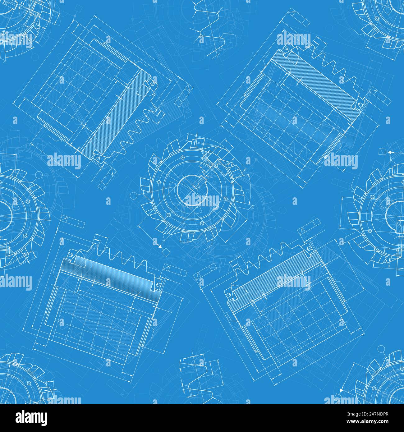 Mechanical engineering drawings on blue background. Cutting tools ...