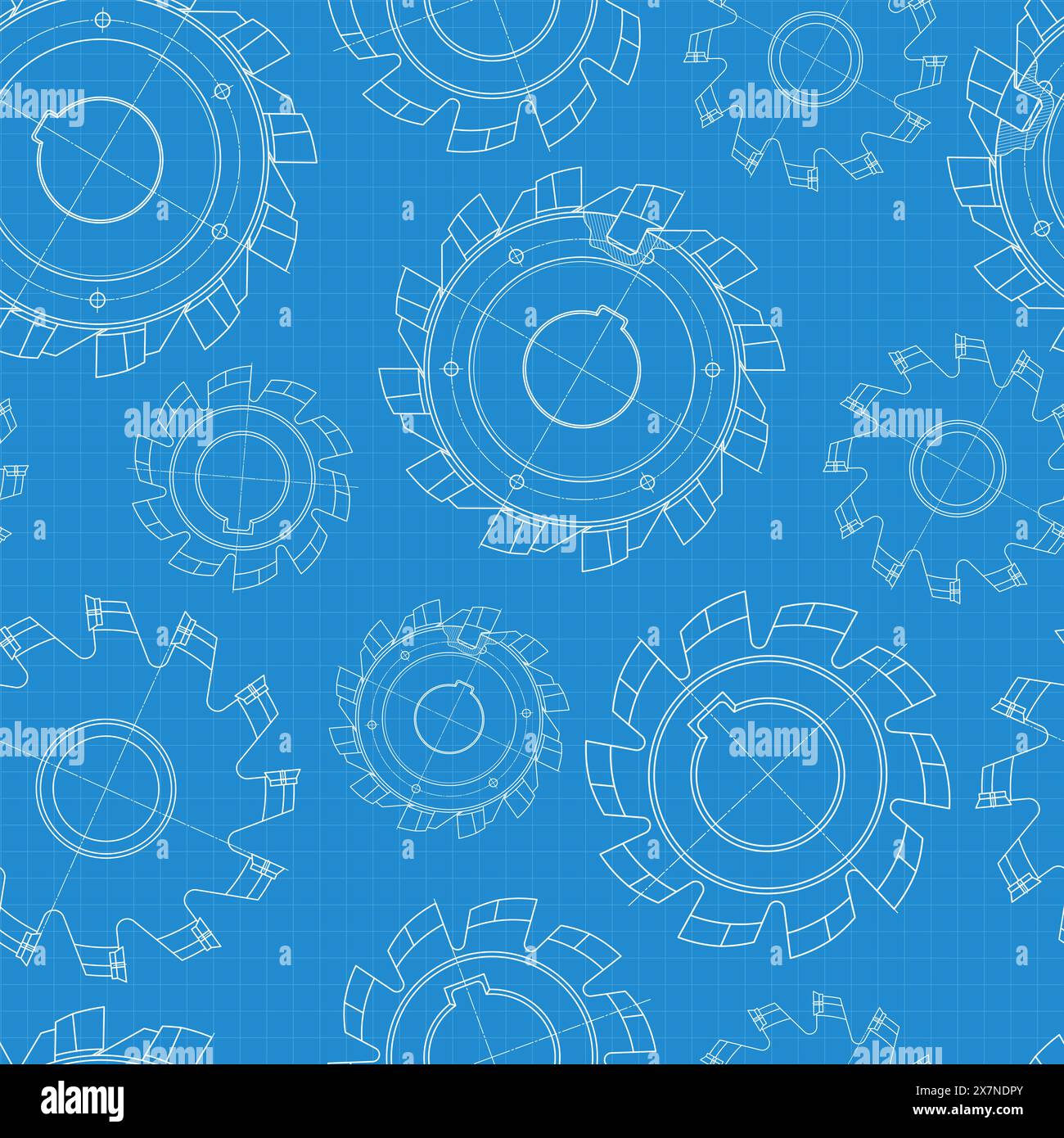 Mechanical engineering drawings on blue background. Cutting tools ...