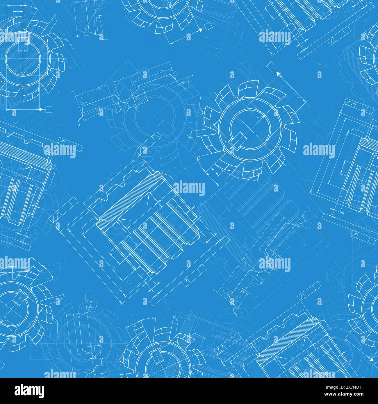 Mechanical engineering drawings on blue background. Cutting tools ...
