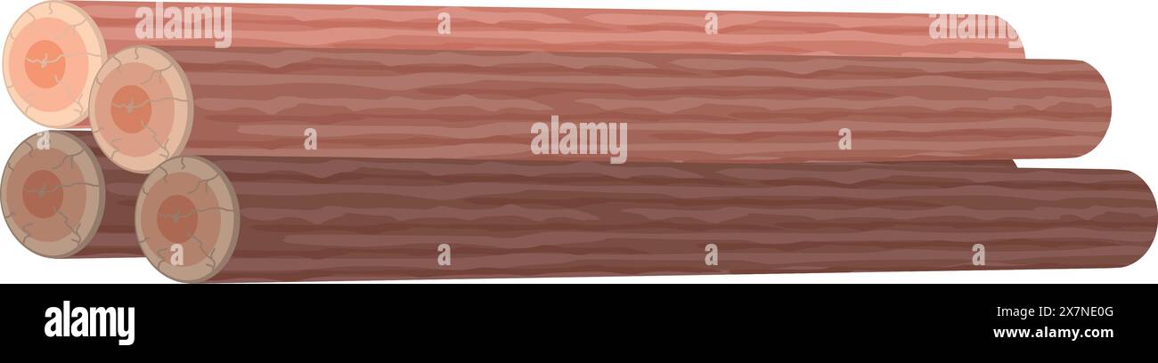 Vector graphic of stacked wooden logs, ideal for construction and ...