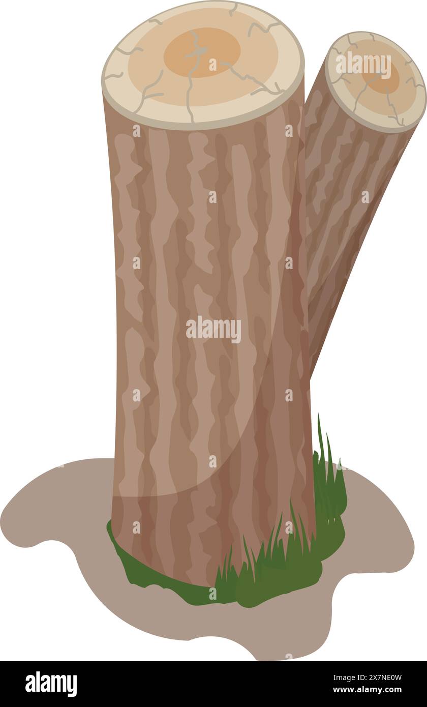 Cartoon tree stump on white background Stock Vector Image & Art - Alamy