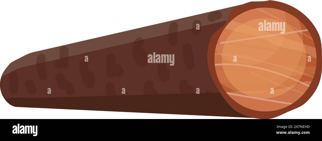 Vector illustration of a brown log with a detailed texture Stock Vector ...