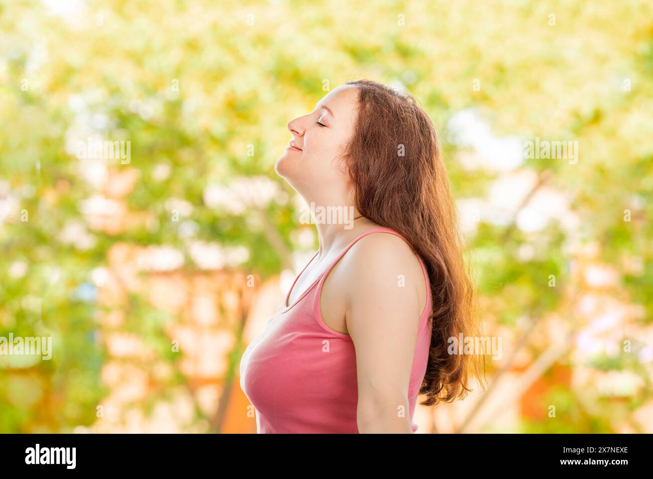Person feeling fresh air hi-res stock photography and images - Alamy