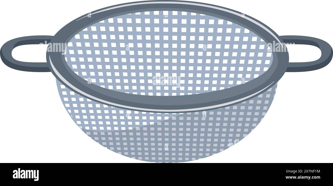 Stainless steel kitchen colander isolated on white Stock Vector Image ...
