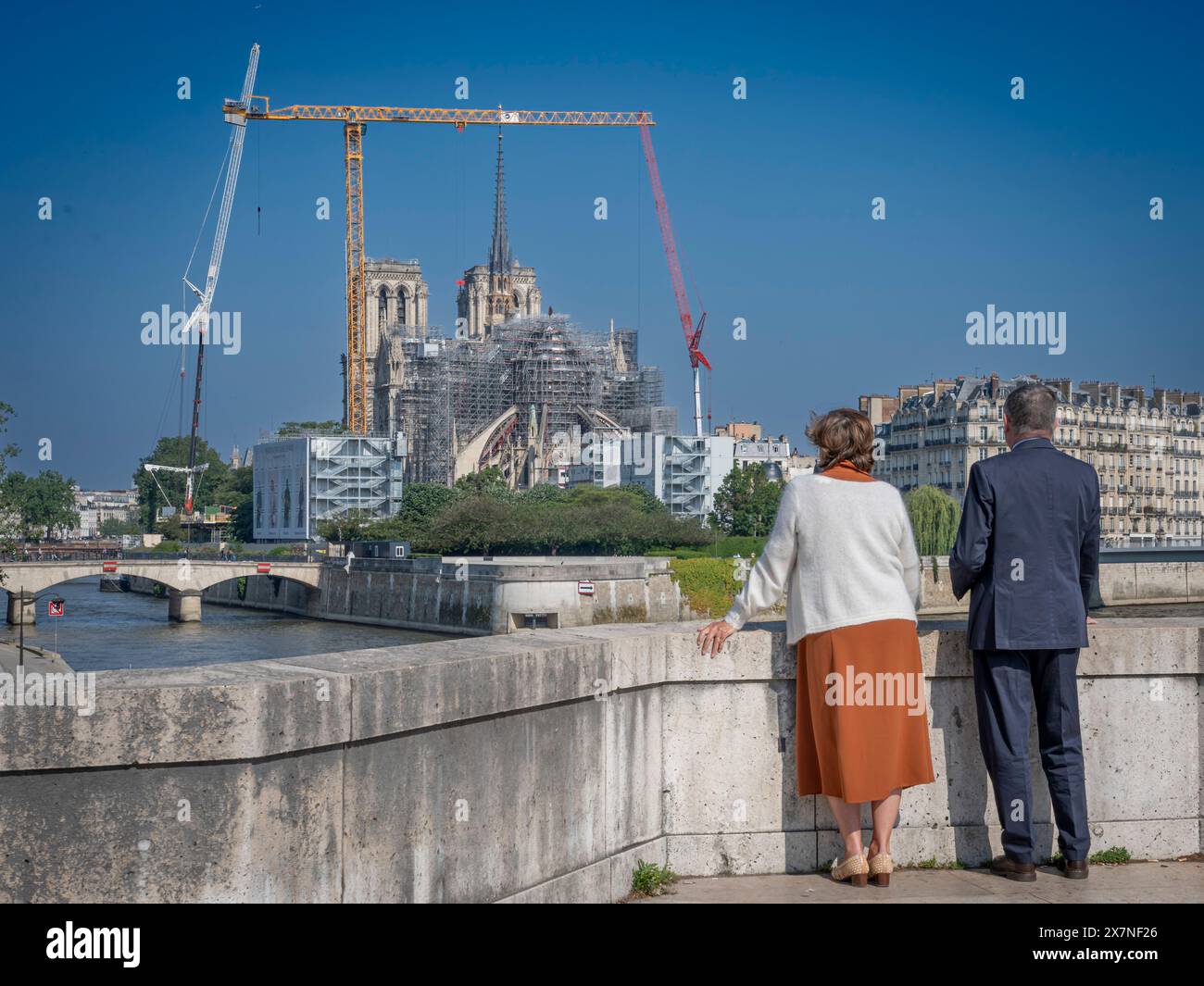 Paris, France - 05 20 2024: Notre Dame de Paris. Panoramic view of the ...