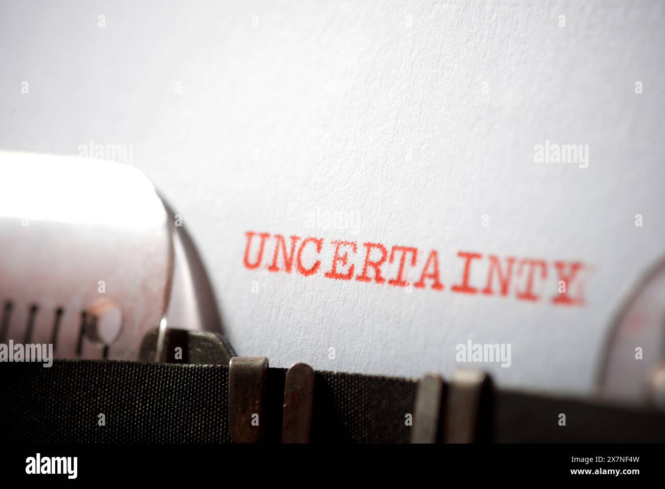 Uncertainty word written with a typewriter Stock Photo - Alamy