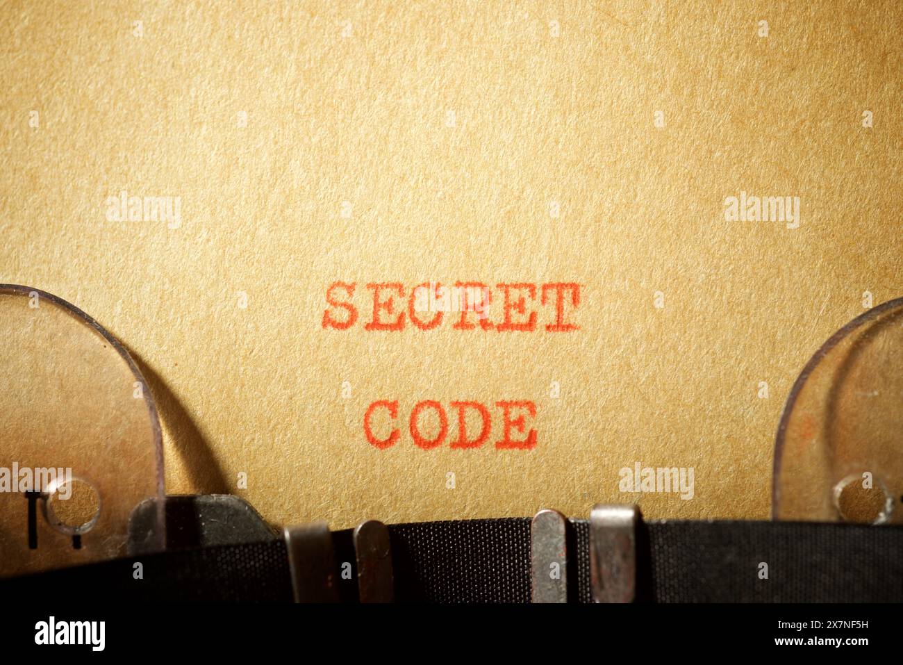 Secret code text written with a typewriter Stock Photo - Alamy