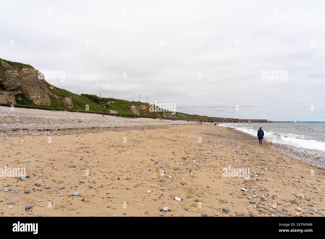Seaham, County Durham, UK. Vane Tempest Beach, famous for its sea glass ...
