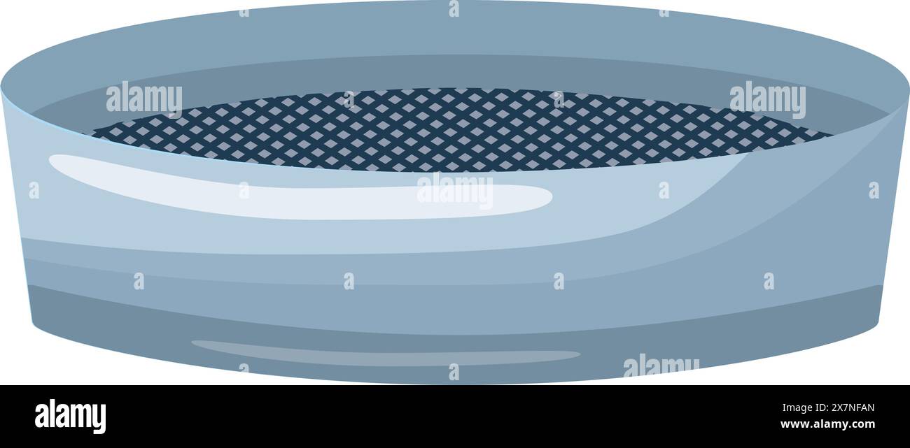 A detailed graphic of a contemporary kitchen sieve isolated on white ...