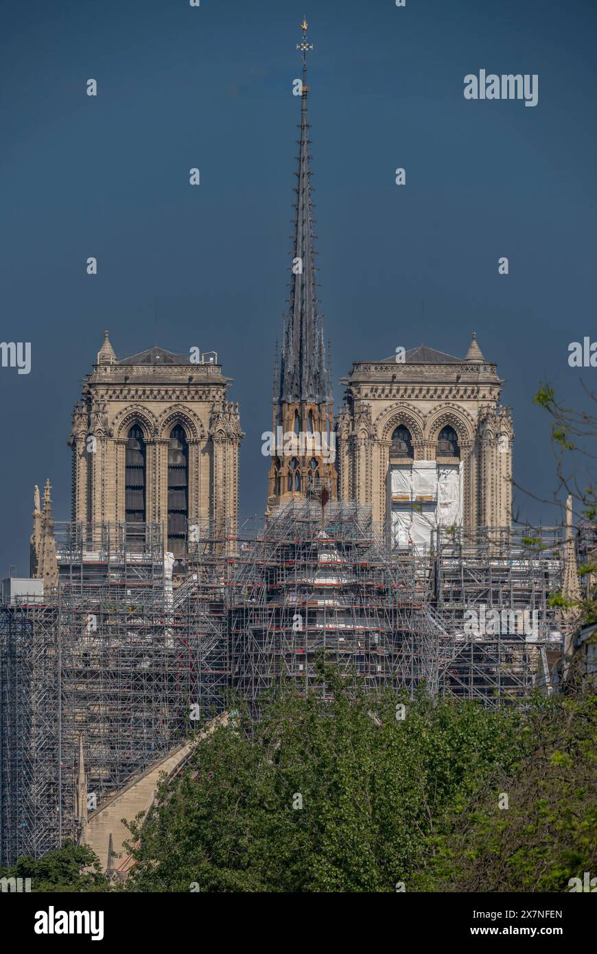 Paris, France - 05 20 2024: Notre Dame de Paris. Panoramic view of the ...