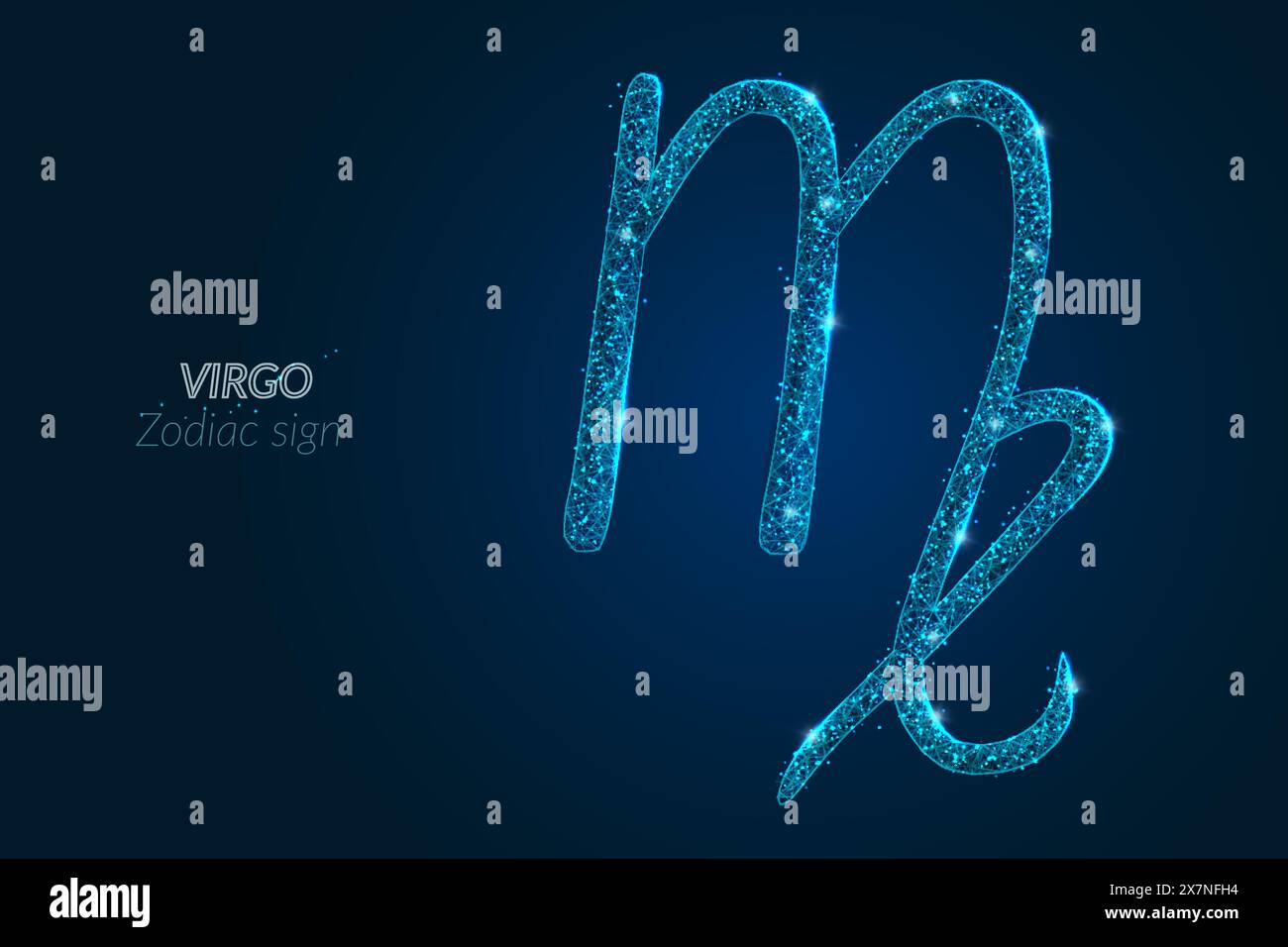 Abstract futuristic image of virgo zodiac sign. Astrological horoscope characteristic. Polygonal ...