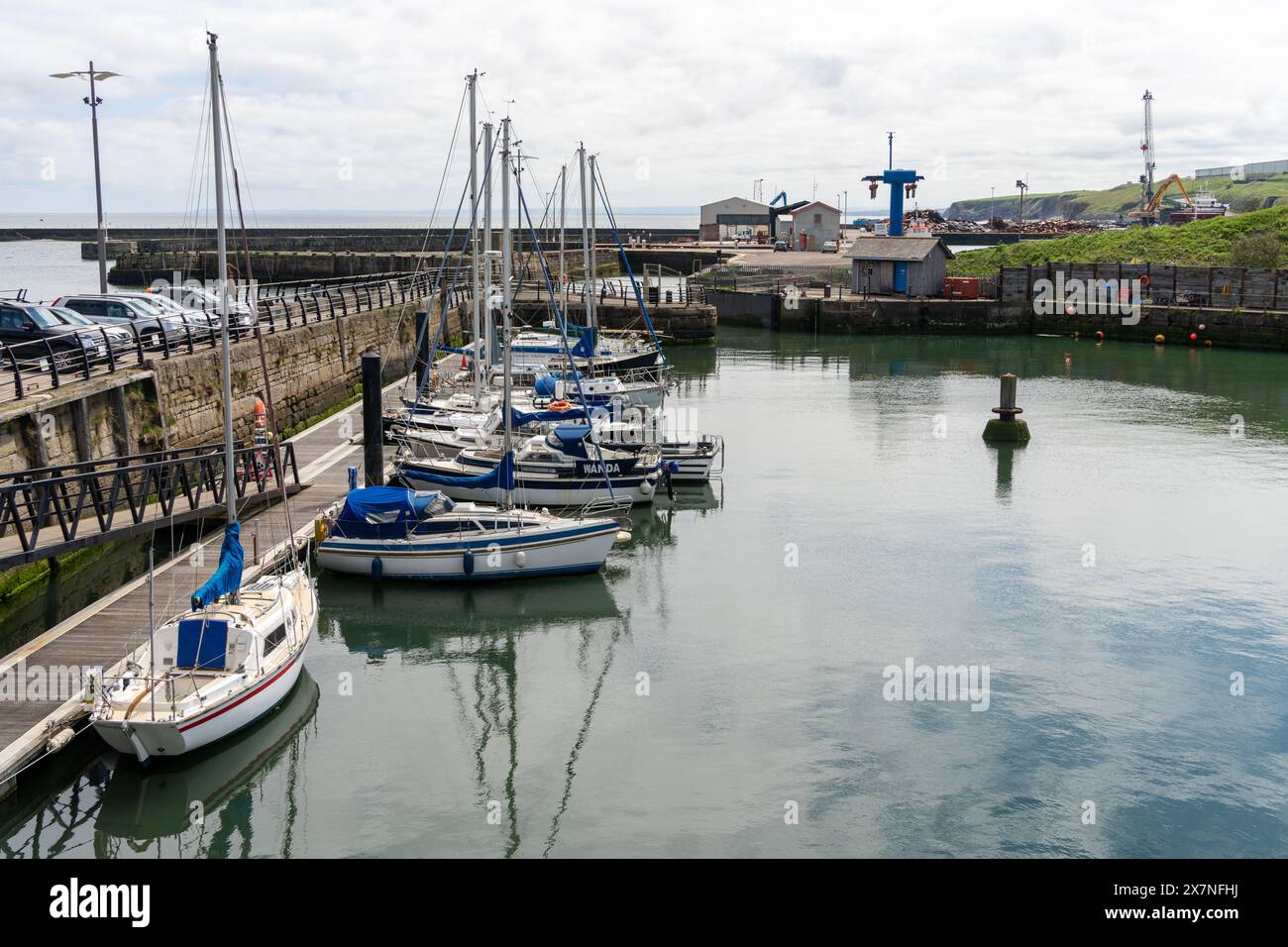 Seaham, County Durham, UK. Boats in the water at Seaham Harbour Marina ...