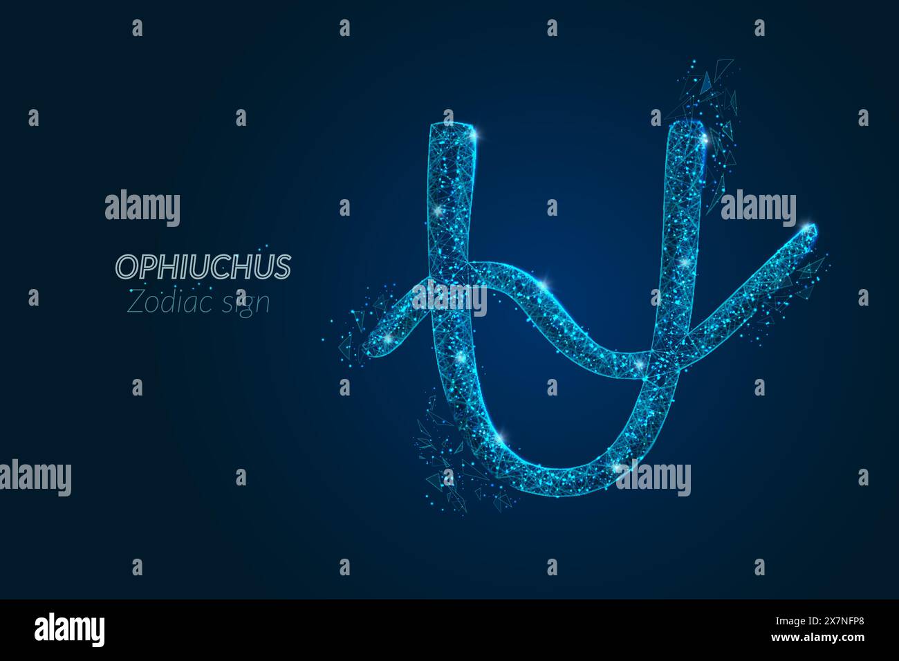 Abstract futuristic image of ophiuchus zodiac sign. Astrological ...