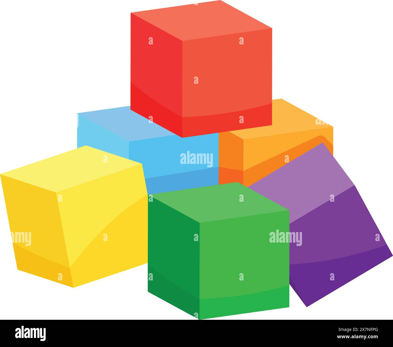 Colorful 3d geometric blocks isolated Stock Vector Image & Art - Alamy
