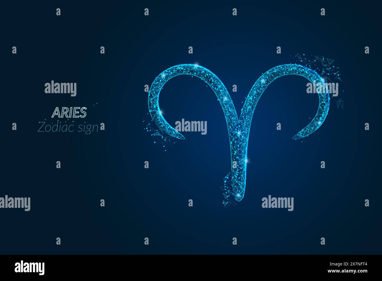 Abstract futuristic image of aries zodiac sign. Astrological horoscope ...