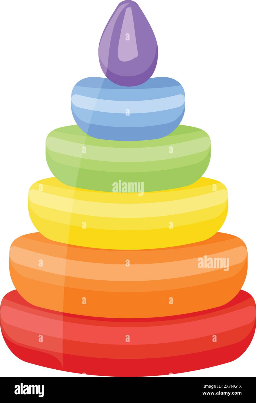 Colorful cartoon stacking rings toy Stock Vector Image & Art - Alamy