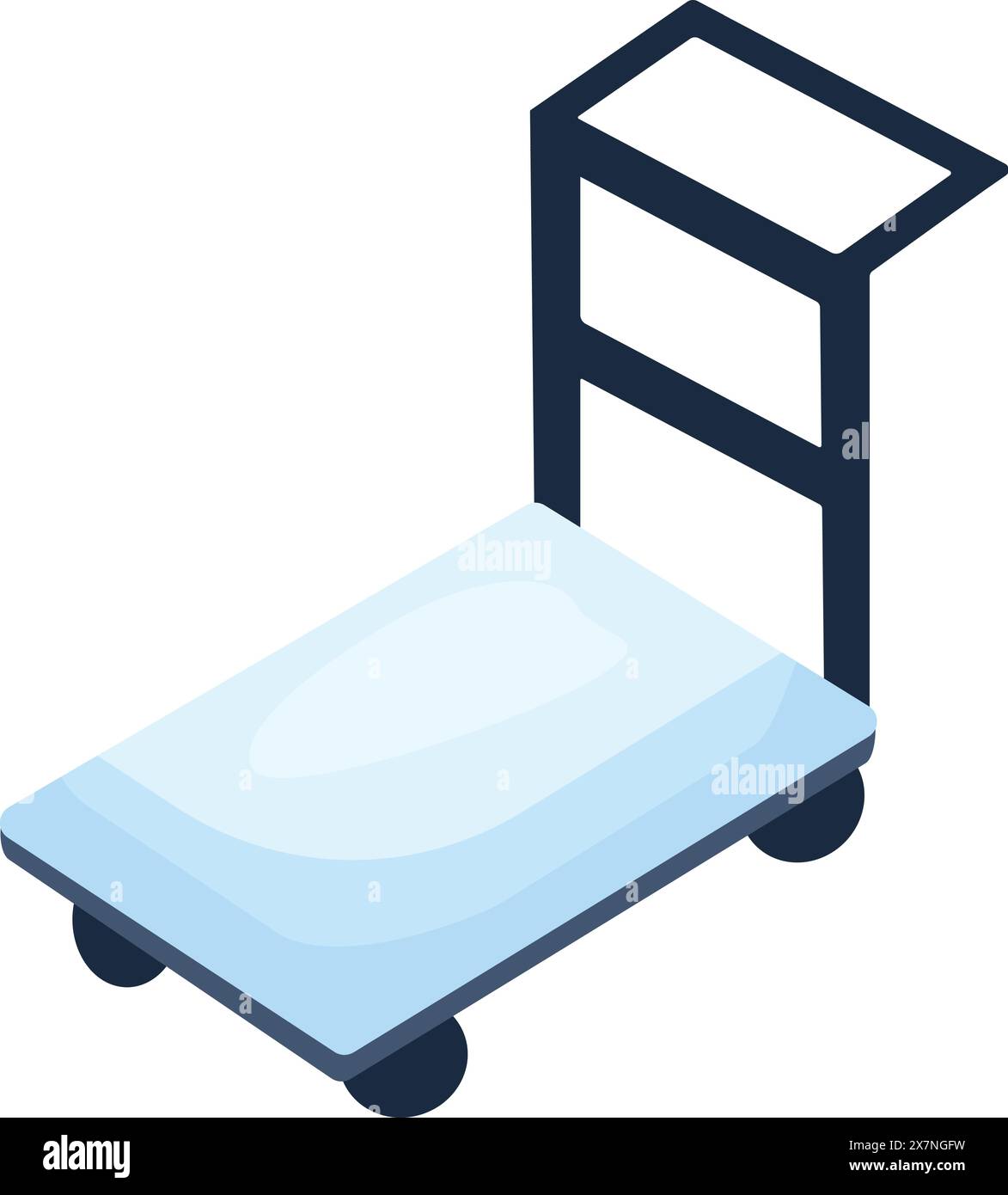 Vector illustration of an isometric hand truck or dolly, typically used ...