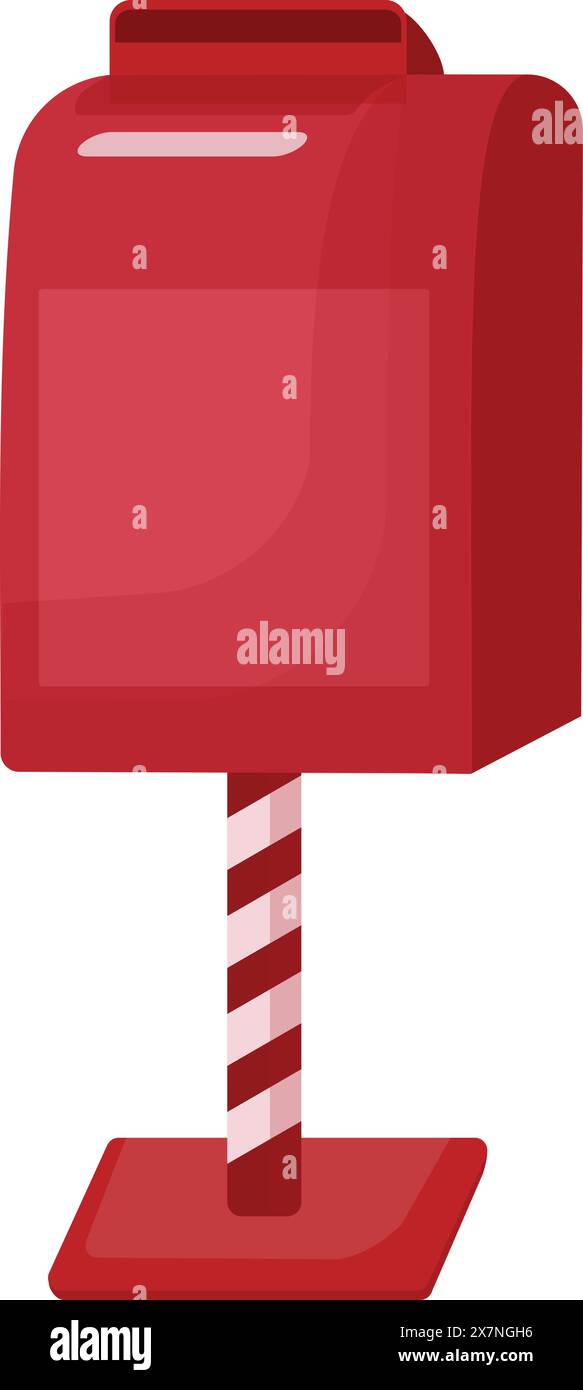 Vector graphic of a red cartoonstyle mailbox on a white background ...