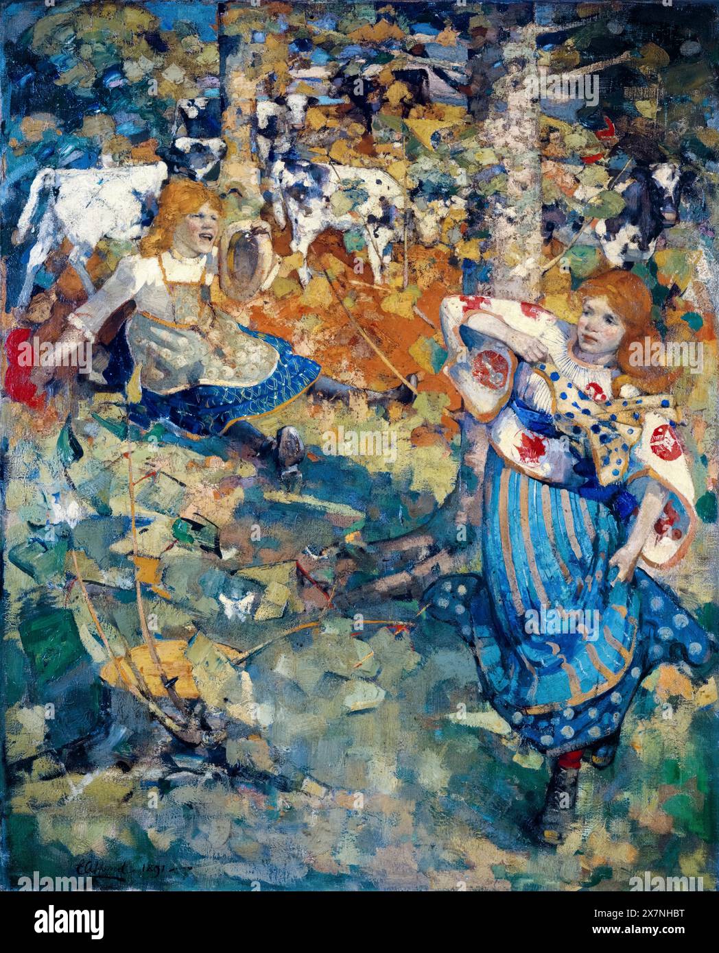 Edward Atkinson Hornel painting, Summer, oil on canvas, 1891 Stock ...