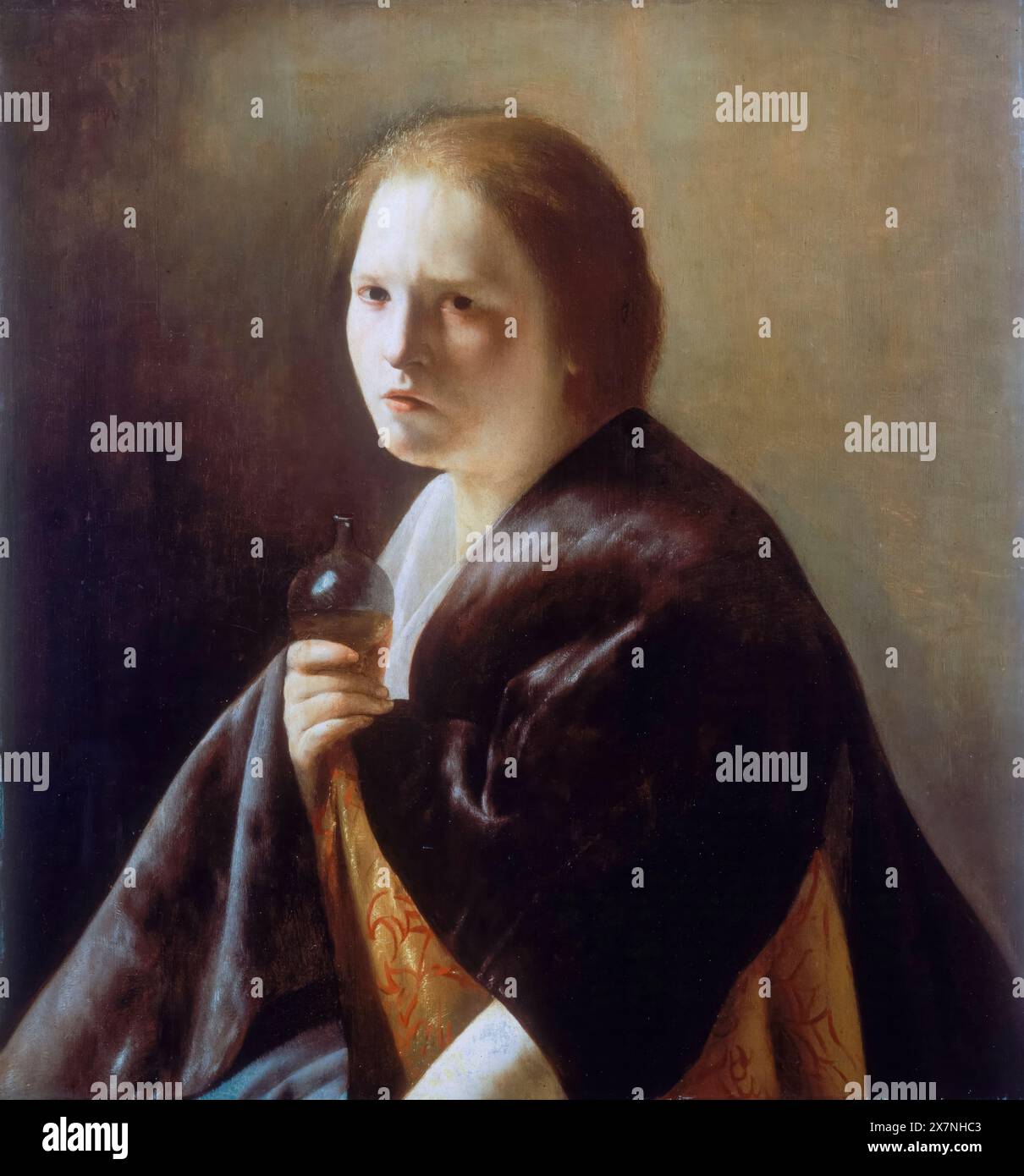 The Magdalen, painting in oil on panel by Paulus Bor, circa 1635 Stock ...