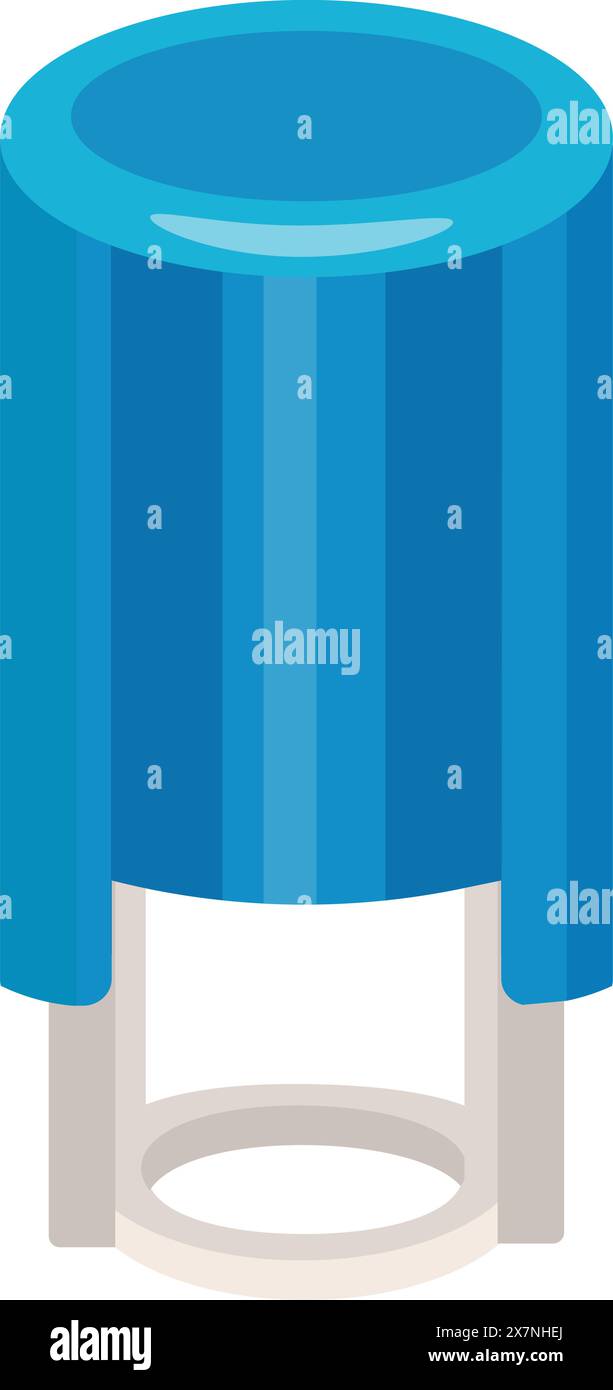 Detailed illustration of a blue electronic capacitor in isometric view ...
