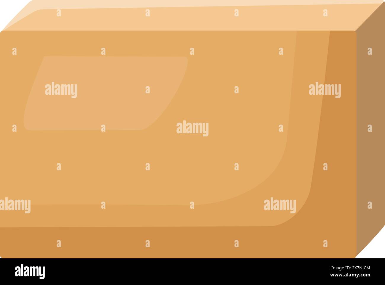 Simple vector graphic of a sealed, beige cardboard box, isolated on ...