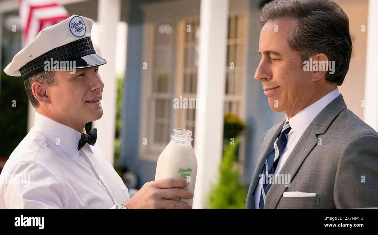 UNFROSTED 2024 Netflix film with Christian Slater at left as Mike Diamond and Jerry Seinfeld as ...