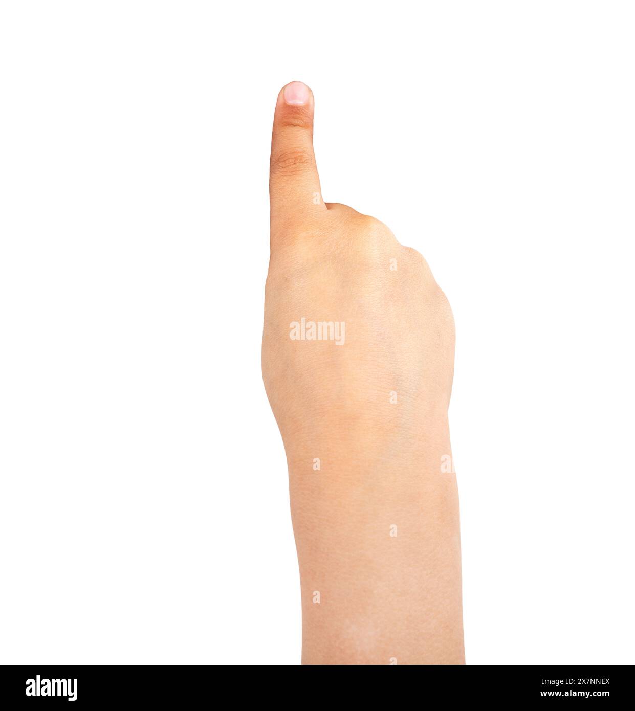 Child hand showing the one fingers. counting hand sign isolated on ...