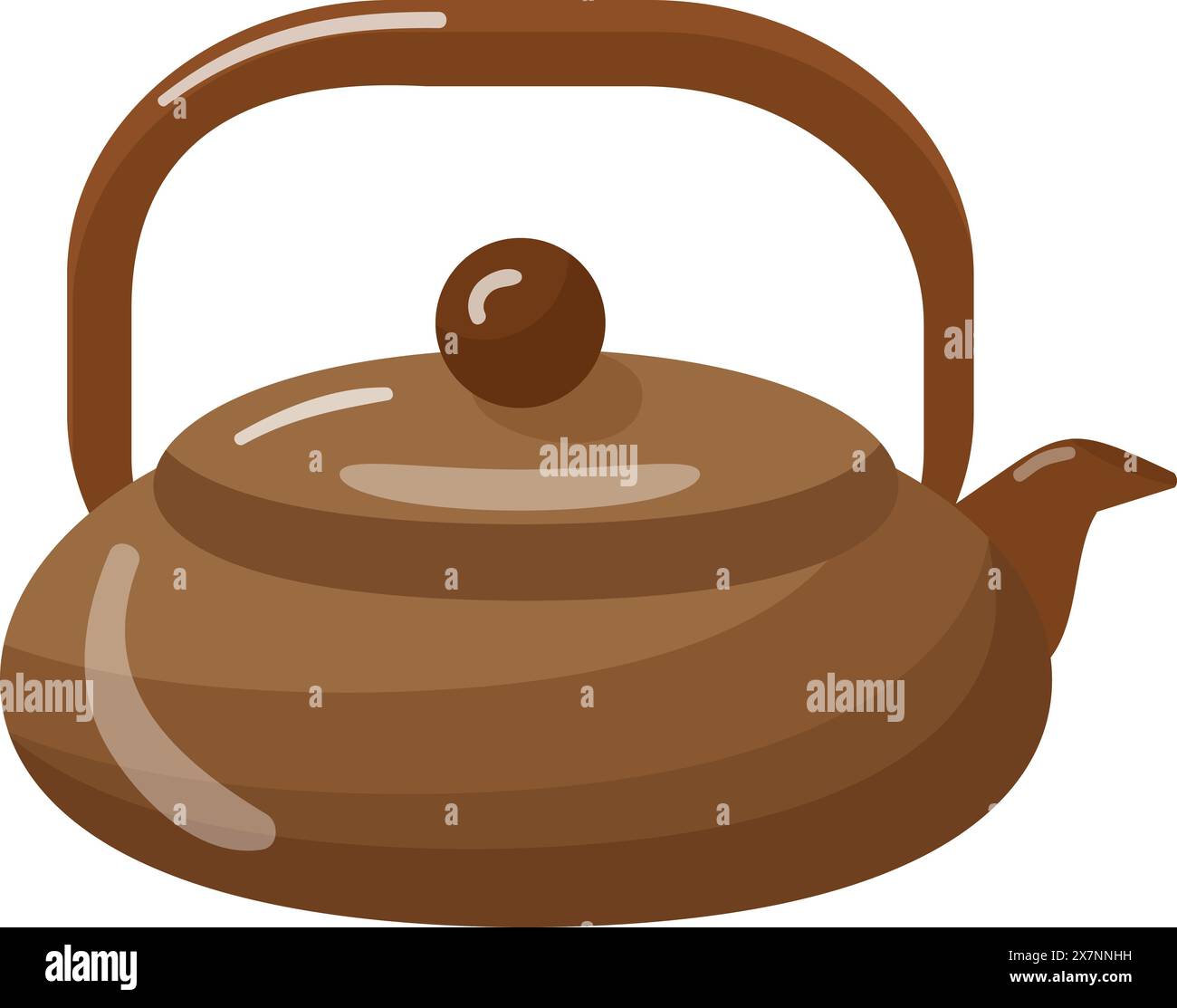 Cartoon style traditional brown teapot illustration Stock Vector Image ...